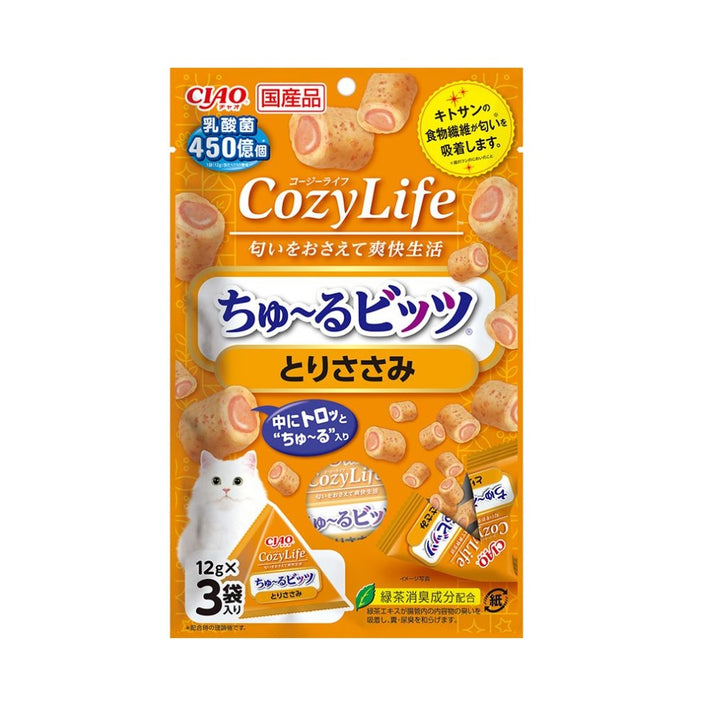 CIAO CHURU BITS COZYLIFE 迷你肉泥夾心捲 12g x 3小包 – 喵萬歲 CAT HURRAY